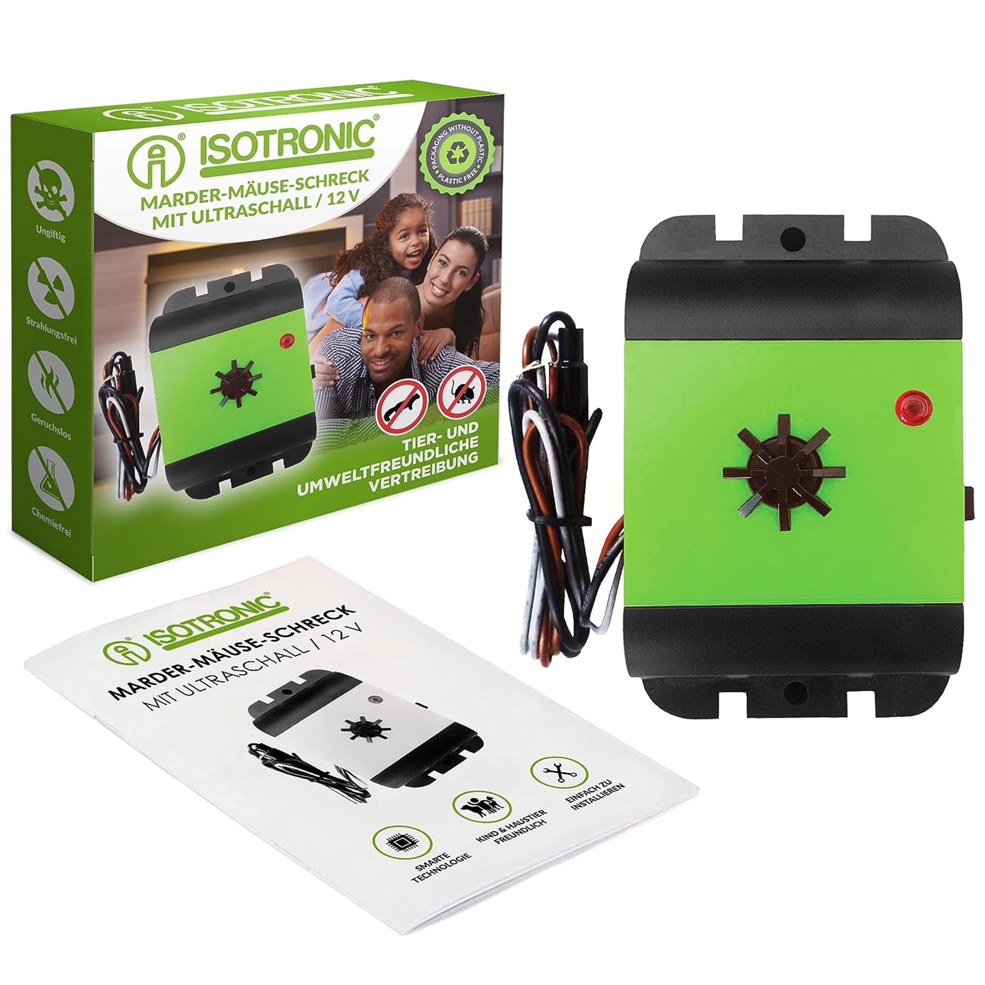 ISOTRONIC Marten Deterrent Car Marten Scarecrow Marderfix 12 V Battery ...