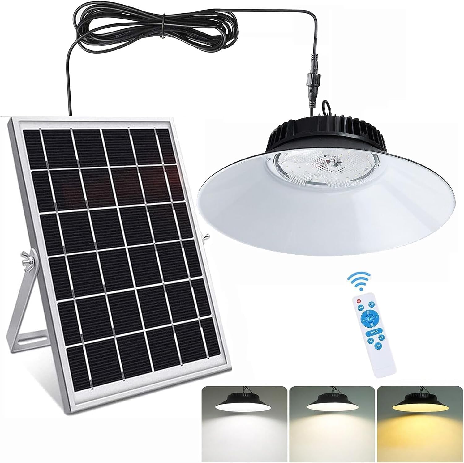LEDMO Solar Pendant Light Upgraded Outdoor Indoor Solar Lights Dimmable ...