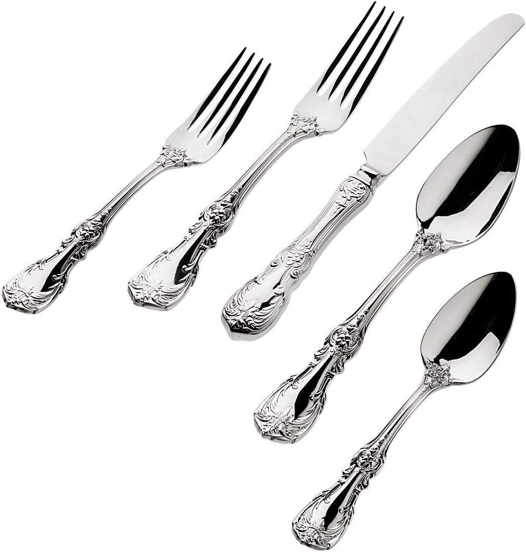 Amazon.com | Godinger Flatware Silverware Set 18/10 Vivaldi - 20 Pc ...