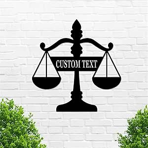 Amazon.com: Hyobeswe Personalized Lawyer Metal Sign Custom Law Firm ...