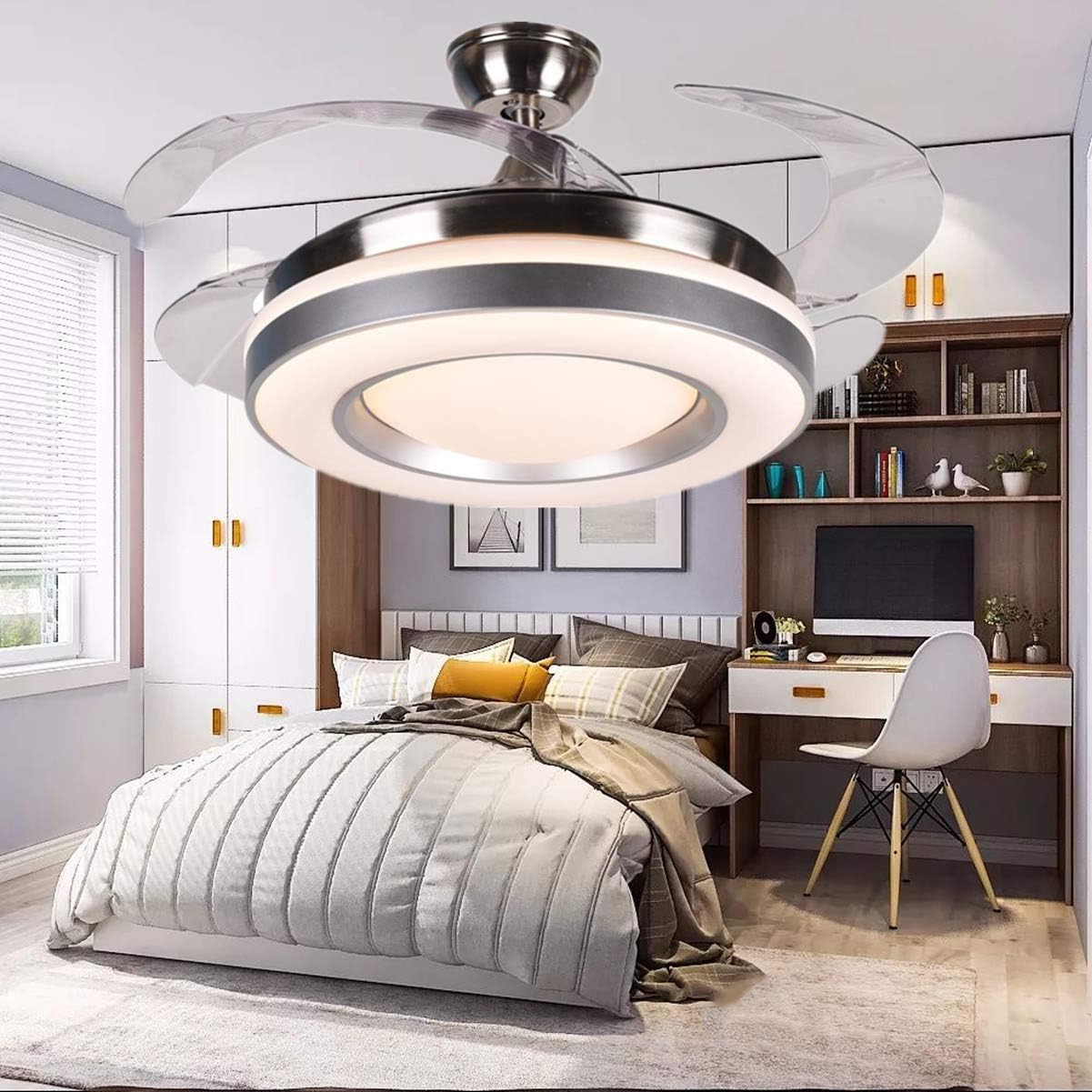 42 Inch Invisible Fan Light, SAM Modern Ceiling Fan with Light and ...