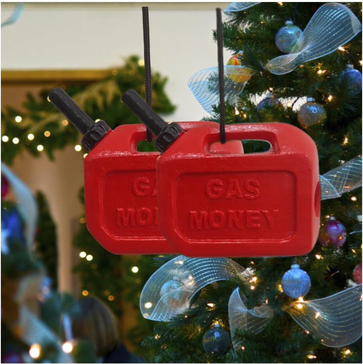 Amazon.com: 2Pcs Funny Gas Can Money Clip Ornament, Red Resin Christmas ...