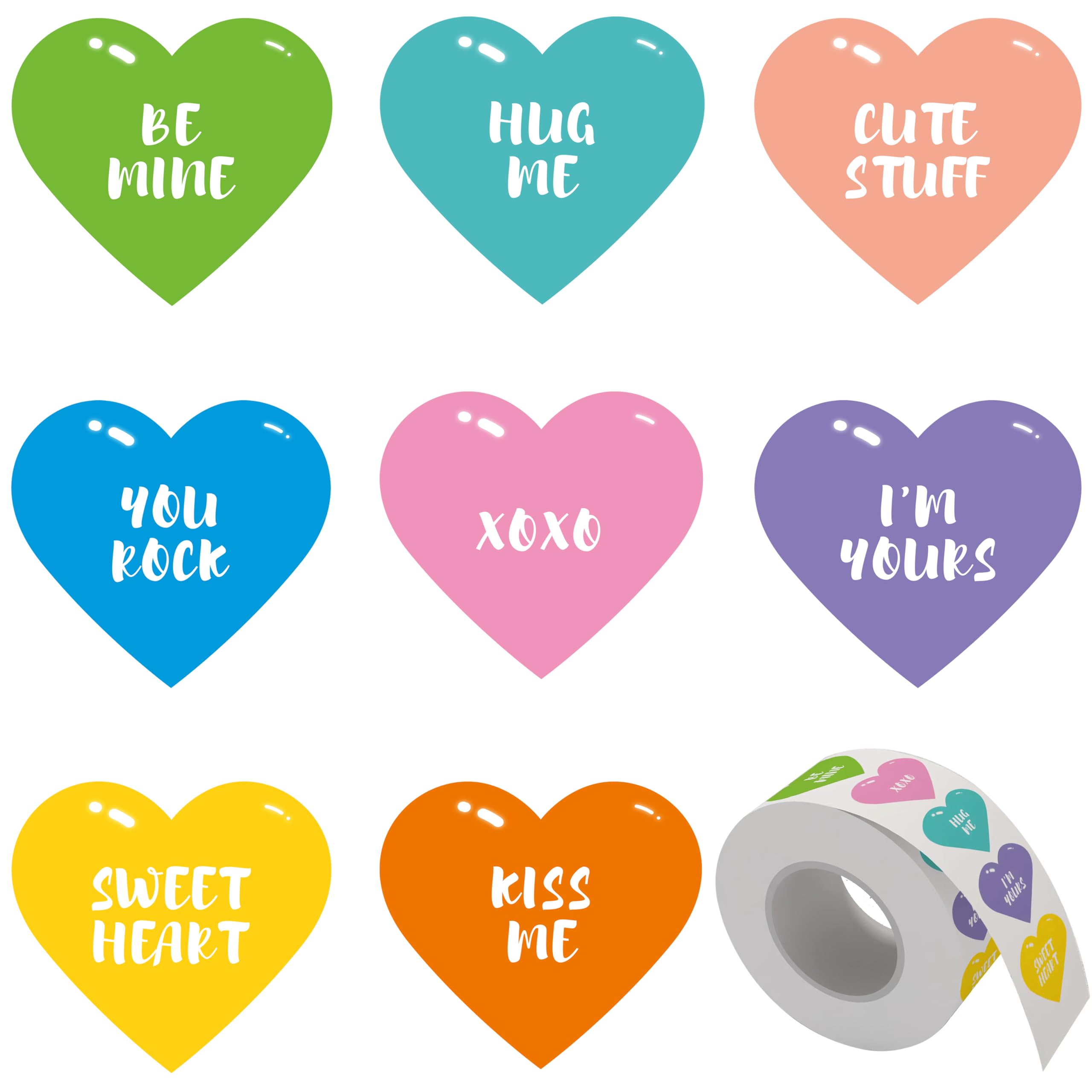 Amazon.com: 500 PCS Heart Stickers for Kids,Valentine Day Stickers,Love ...