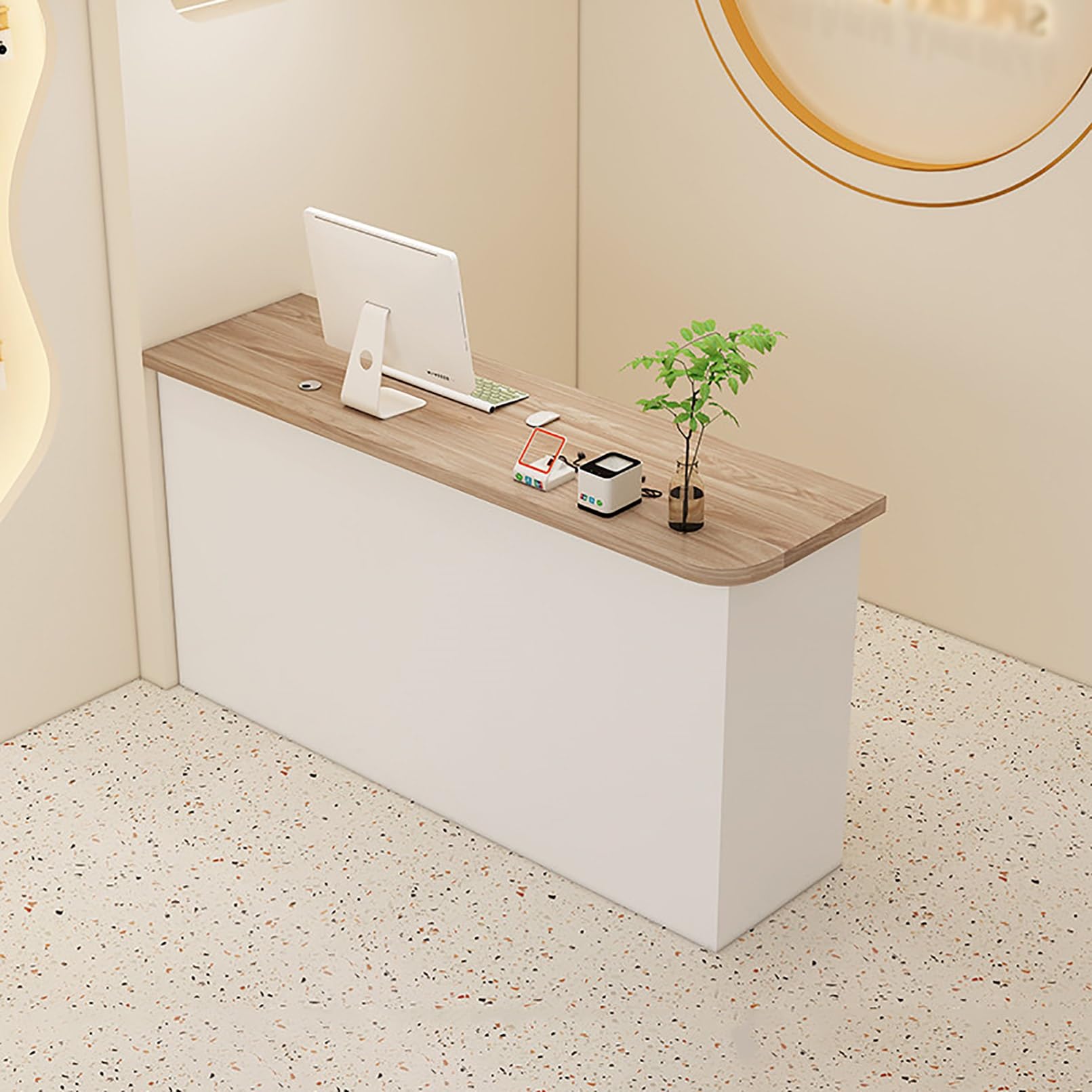 Caja De Madera Sobre Mostrador Mostrador Hierro Y Madera Con Cajones Y