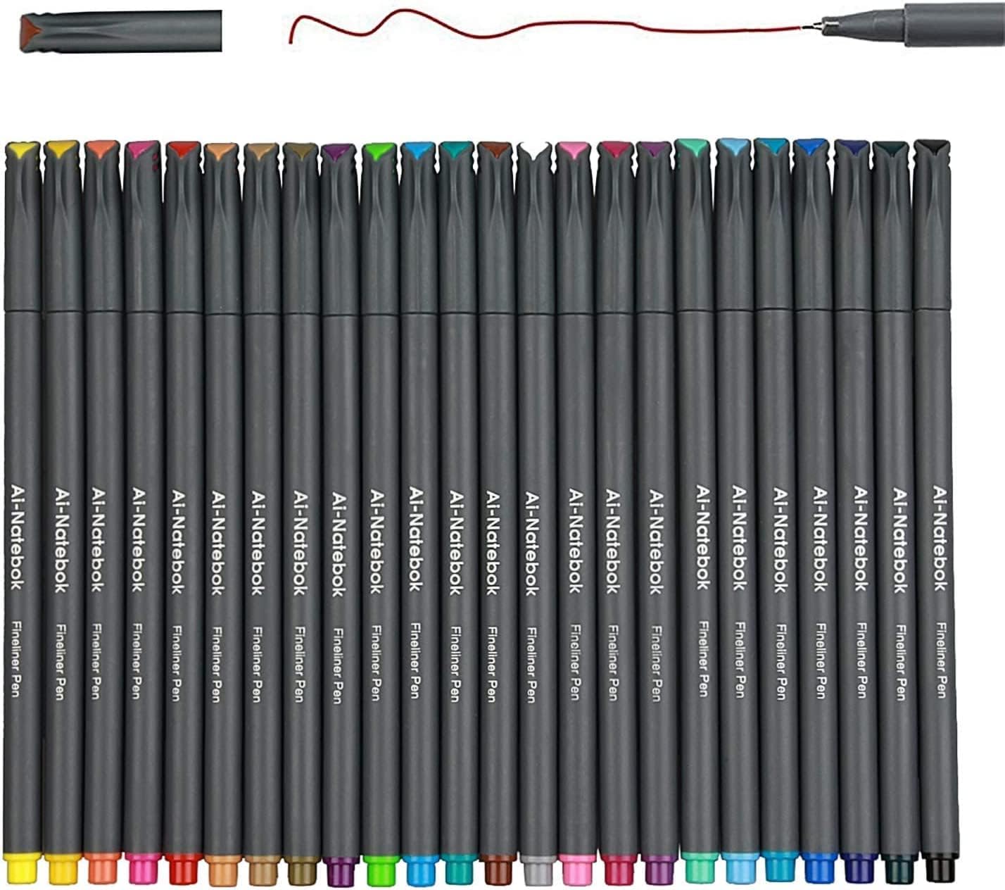 Fineliner Color Pens Set, 0.38mm Fine Tip Pens, Porous Fine Point ...