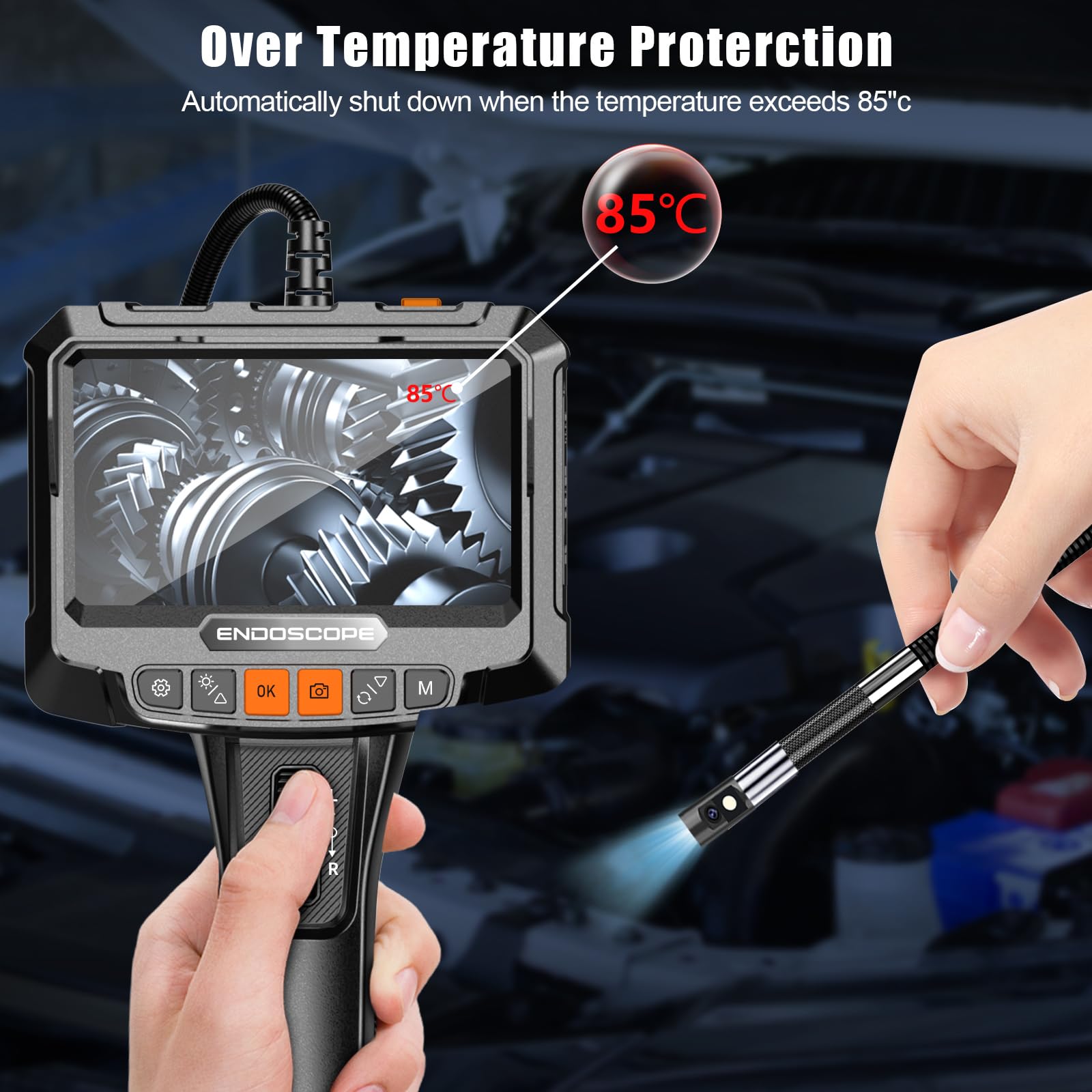 Snapklik.com : Dual Lens Articulating Borescope Inspection Camera