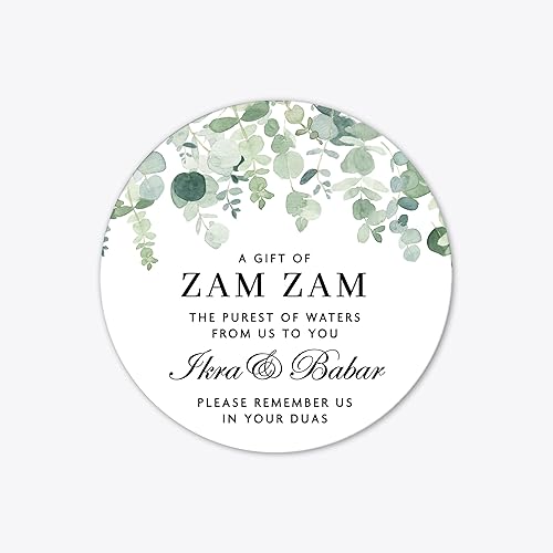 Custom Zam Zam Circle Favor Stickers - Gift of Zam Zam - Custom Labels ...