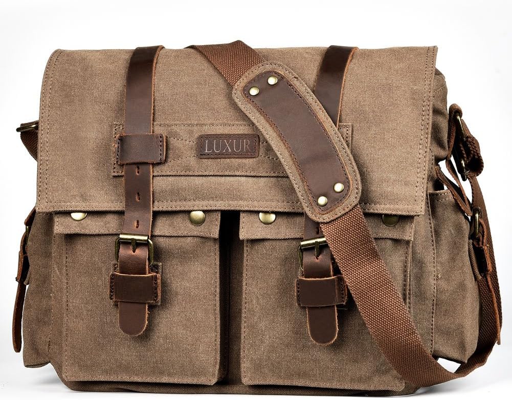 Amazon.com : LUXUR 16 Inch Messenger Bag Shoulder Laptop Bags Military ...