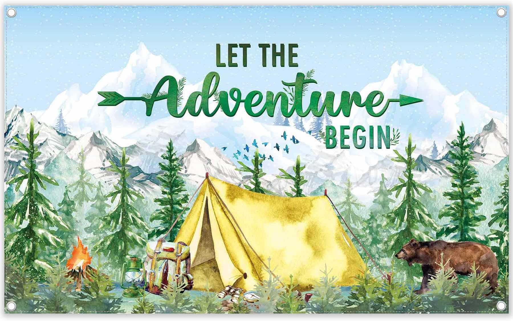 Amazon.com : Swepuck 72x43inch Fabric Let The Adventure Begin Backdrop ...
