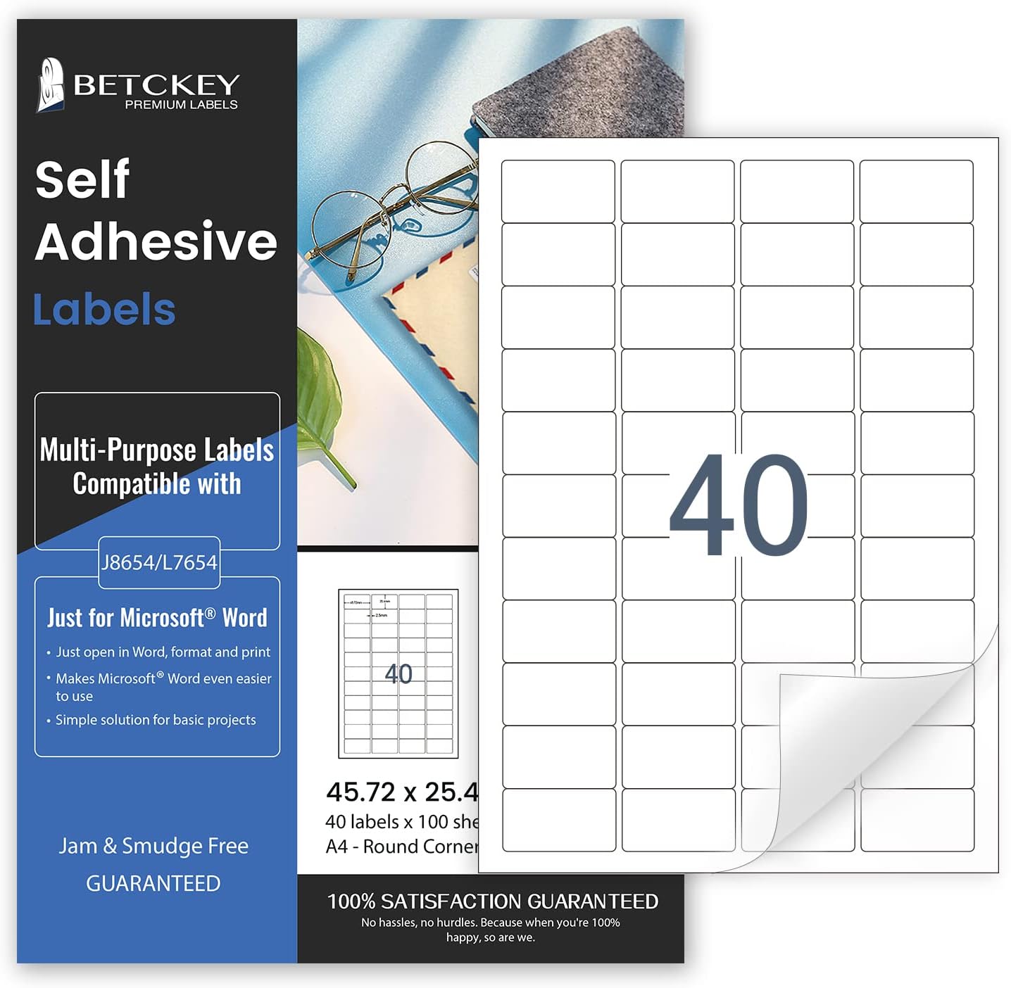 SmithPackaging A4 Self Adhesive Address Labels, 40 Labels Per Sheet ...