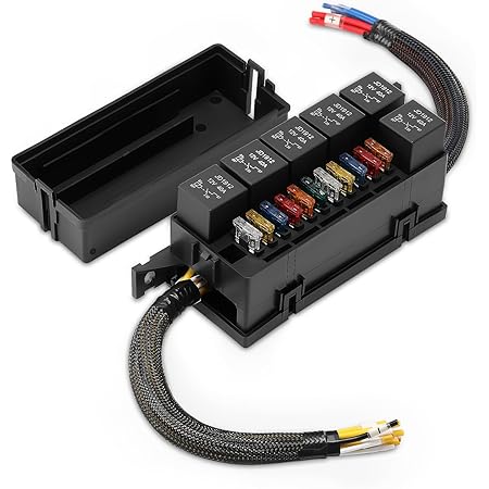 Amazon.com: 12V Relay Fuse Box，Pre-wired Auto Replacement Fuse Holders ...