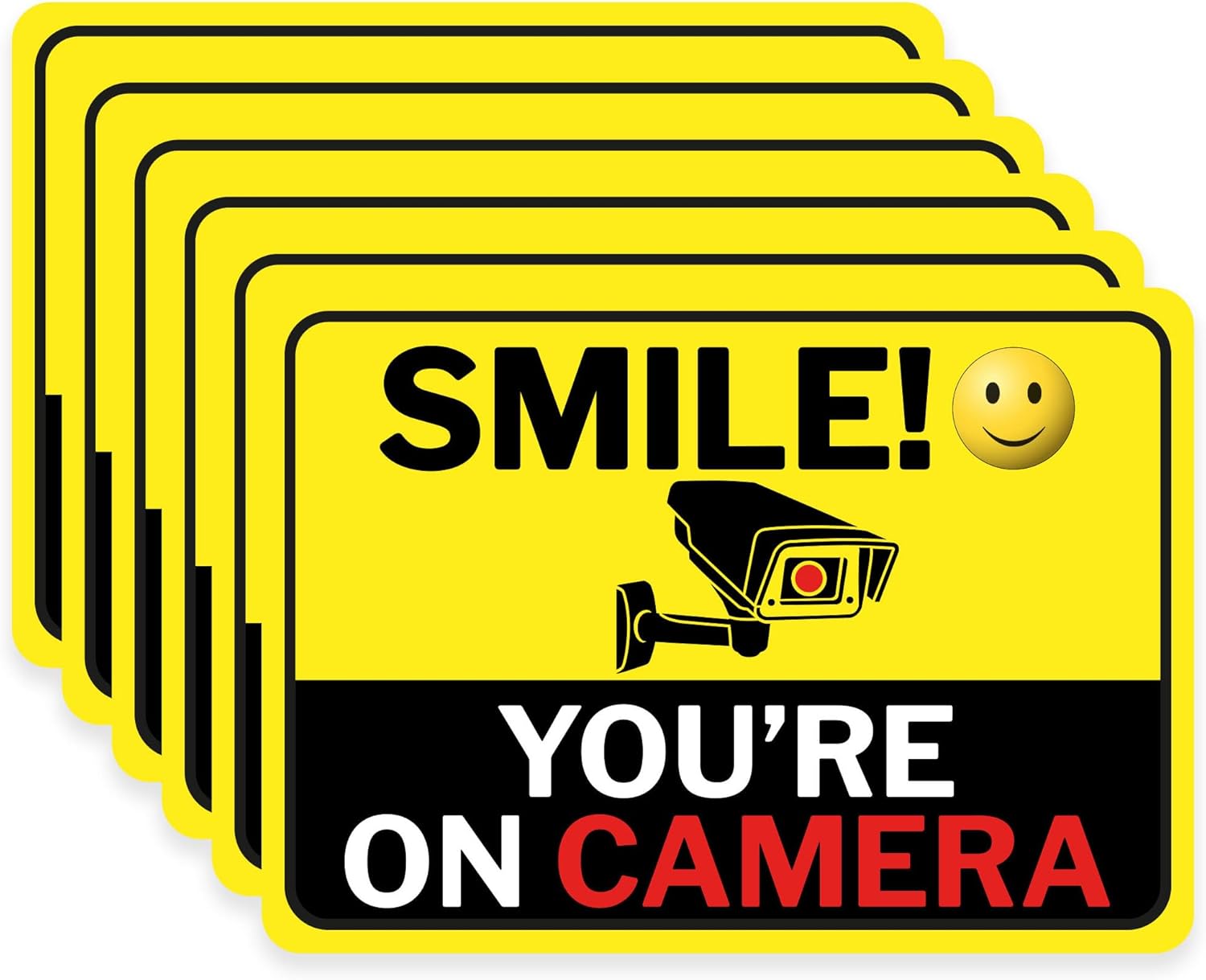 CLEVER SIGNS Double-Sided 6 Pack 2.5"x3.5" Reflective Yellow Vinyl ...