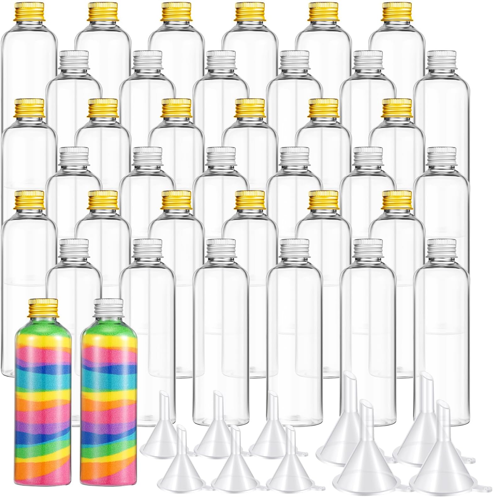 Amazon.com: Tanlade 100 Pcs Sand Art Bottles with Caps 4oz Plastic ...