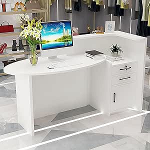 Amazon.com: Reception Room Tables Cashier Counter Reception Counter ...