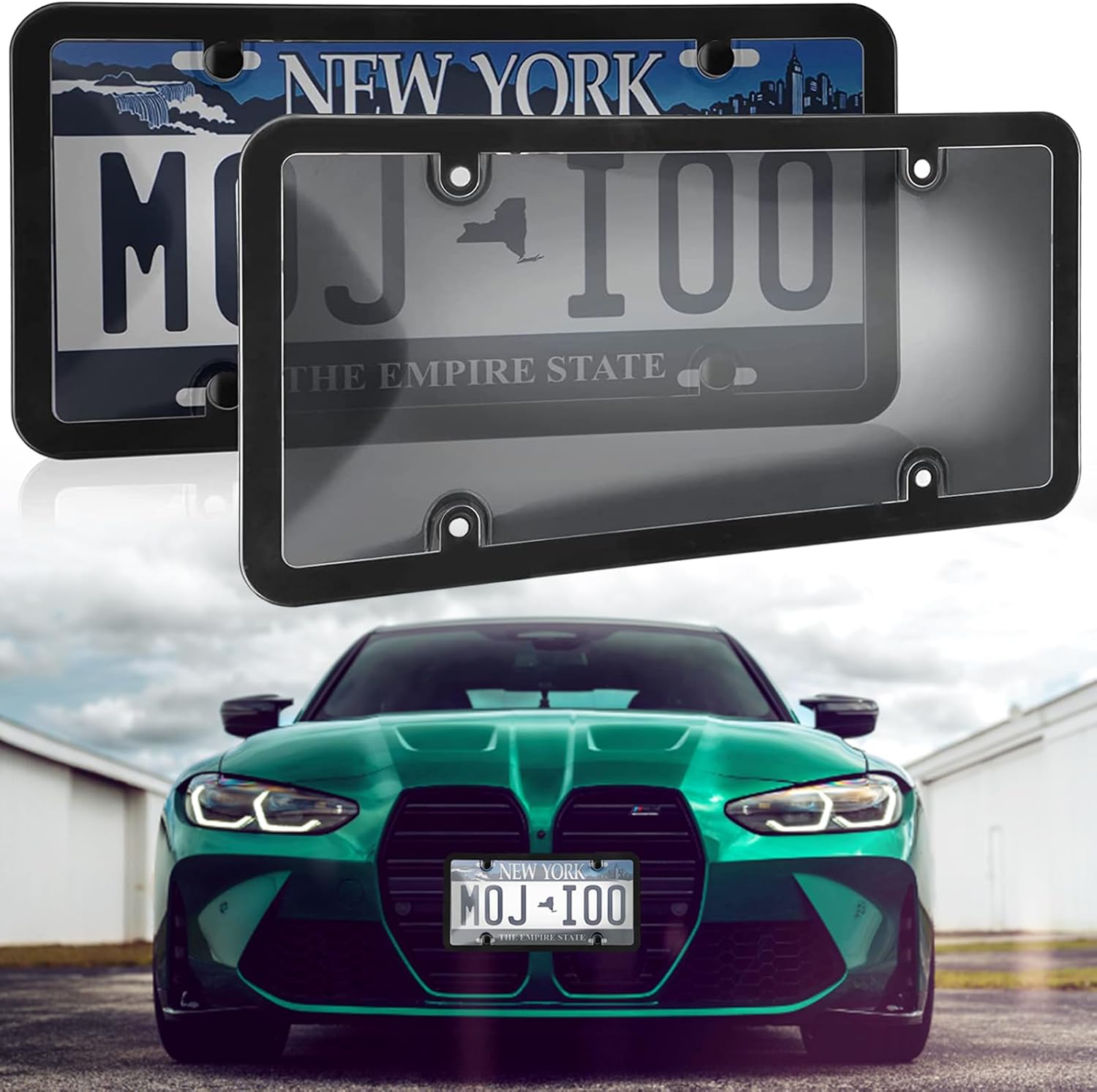 2 Pcs Porta placas para auto, Cubierta protectora de placa de matrícula ...