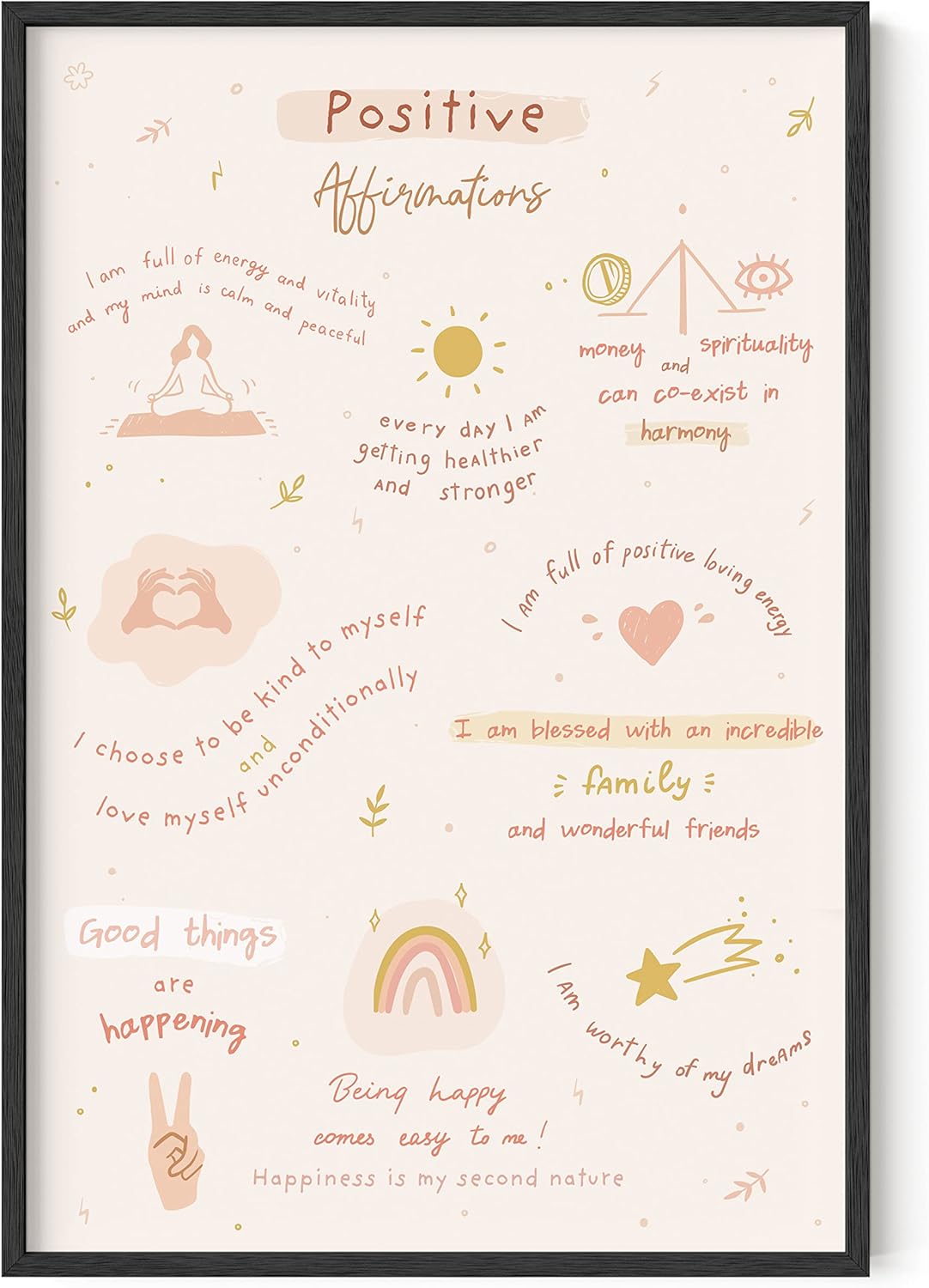 Amazon.com: HAUS AND HUES Positive Affirmations Positive Quotes Wall ...