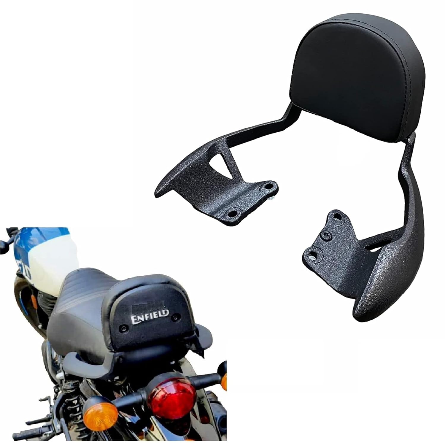 ASH Hunter 350 Backrest Support Pillion with Black Cushion and Heavy ...