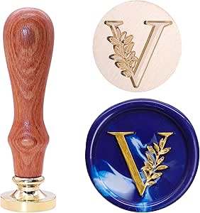 Amazon.com: SWANGSA Initial Alphabet V Wax Seal Stamp, Vintage Elegant ...