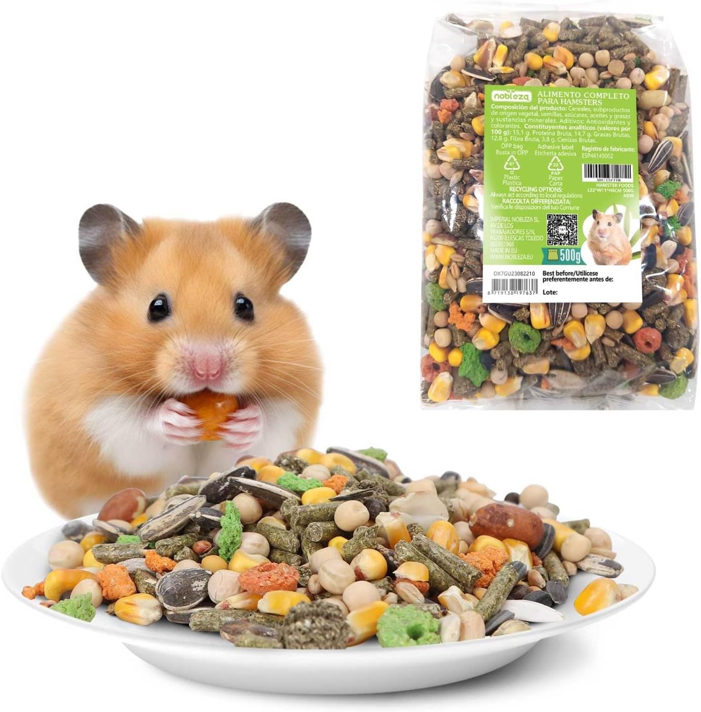 Getzoo Zwerghamster Lightfutter 500g | Naturnahe Ernährung | Steppen ...