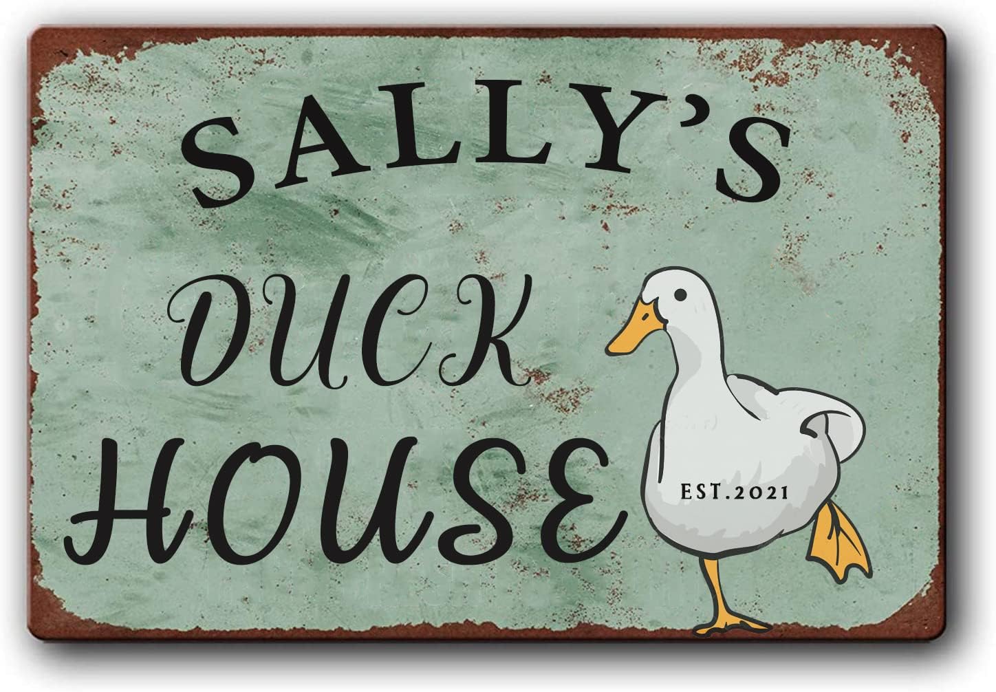 Amazon.com : Funny Chickens Duck Coop Sign Fluffy Hut-Last One in is A ...