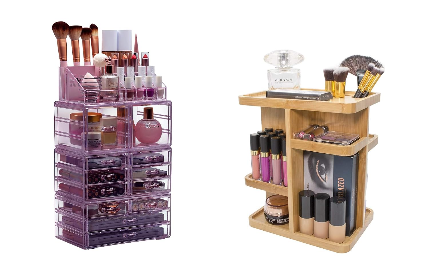 Amazon.com: Sorbus Beauty Makeup Tower and Bamboo Rotating Makeup ...