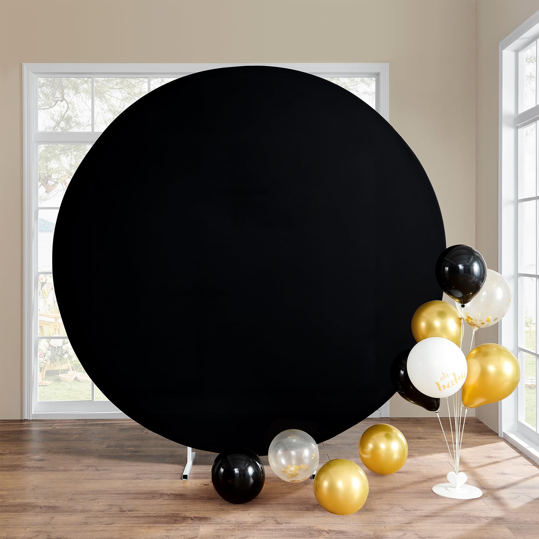 Snapklik.com : 7.2ft Black Round Backdrop Cover For 7ft Stand