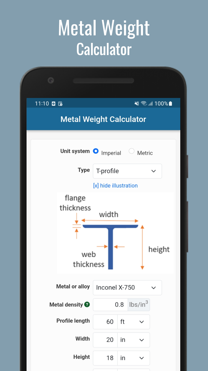Metal Weight Calculator - App on Amazon Appstore