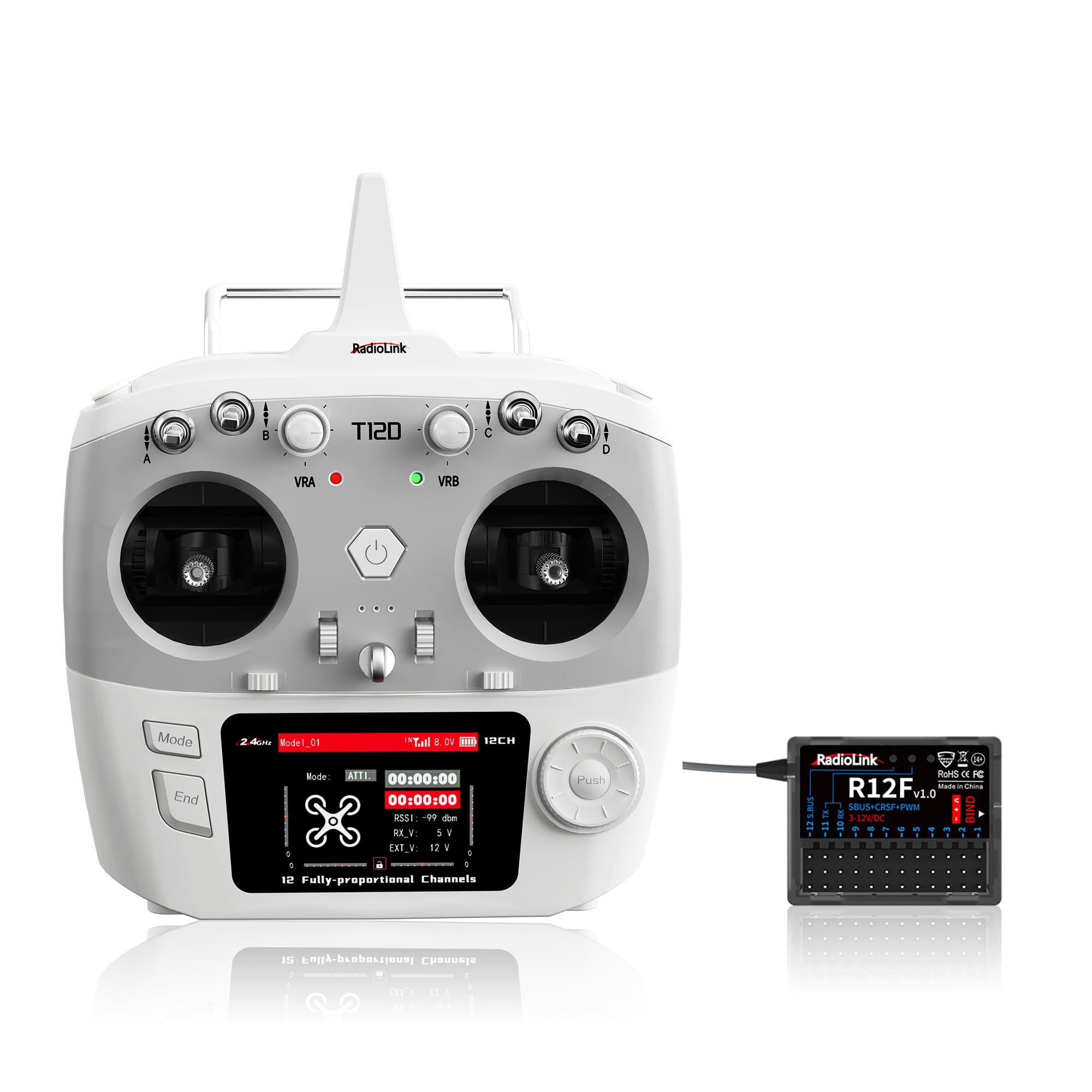 Amazon.com: Radiolink T12D 12CH 2.4G RC Transmitter R12F Receiver ...