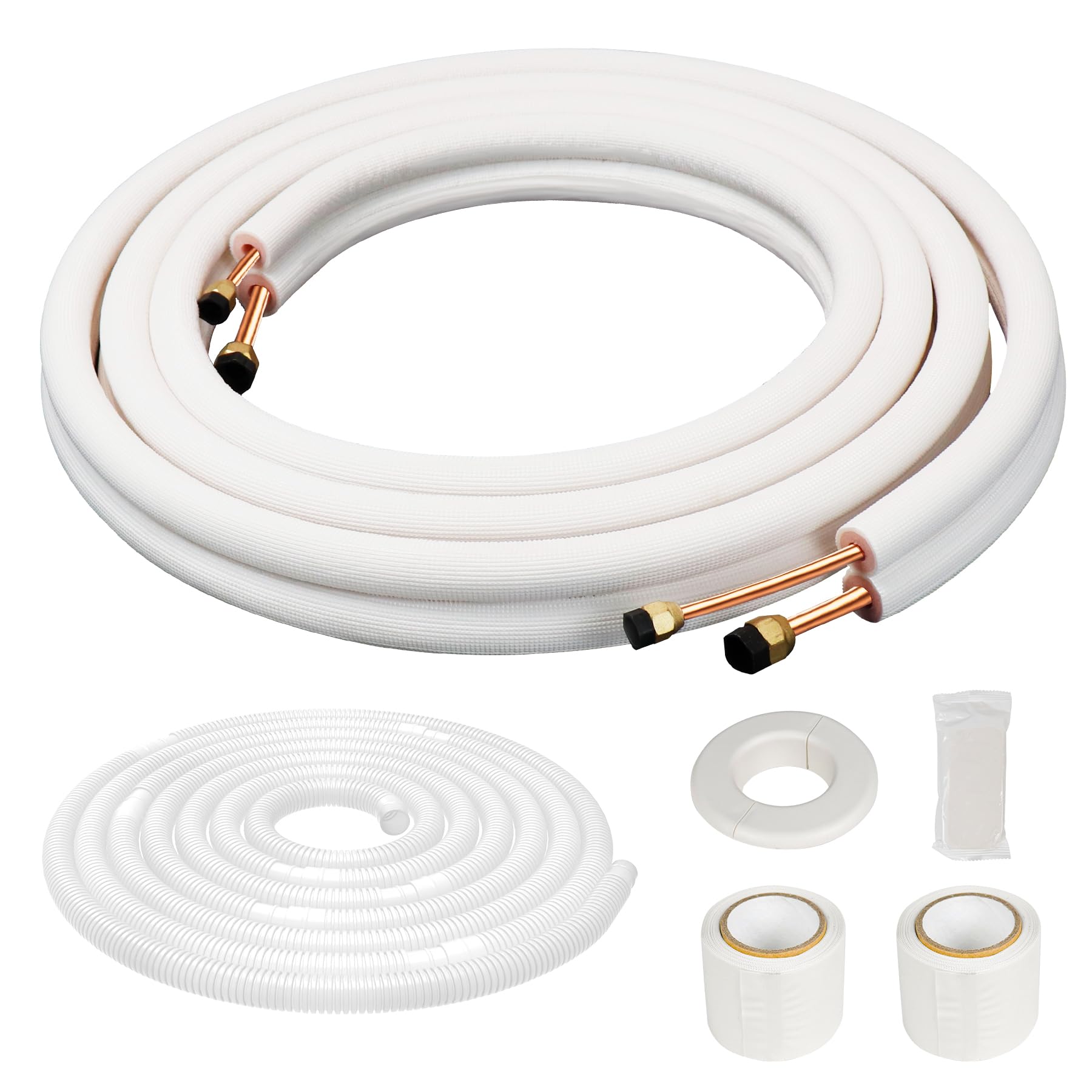 Amazon.com: Flamorrow 33Ft. Mini Split Line Set, 1/4" & 3/8" O.D. Dual ...
