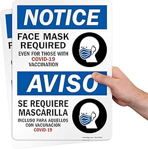 Amazon.com: SmartSign 10 x 14 inch “Notice - Face Mask Required, Even ...