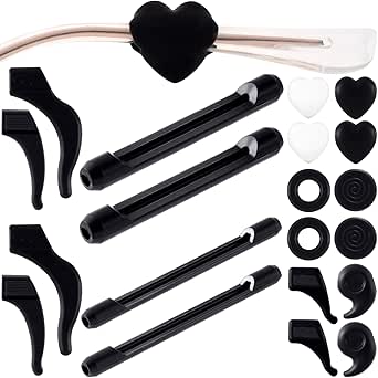 Amazon.com: HINZIC 10 Pairs Heart Round Eyeglasses Ear Grips, Soft ...