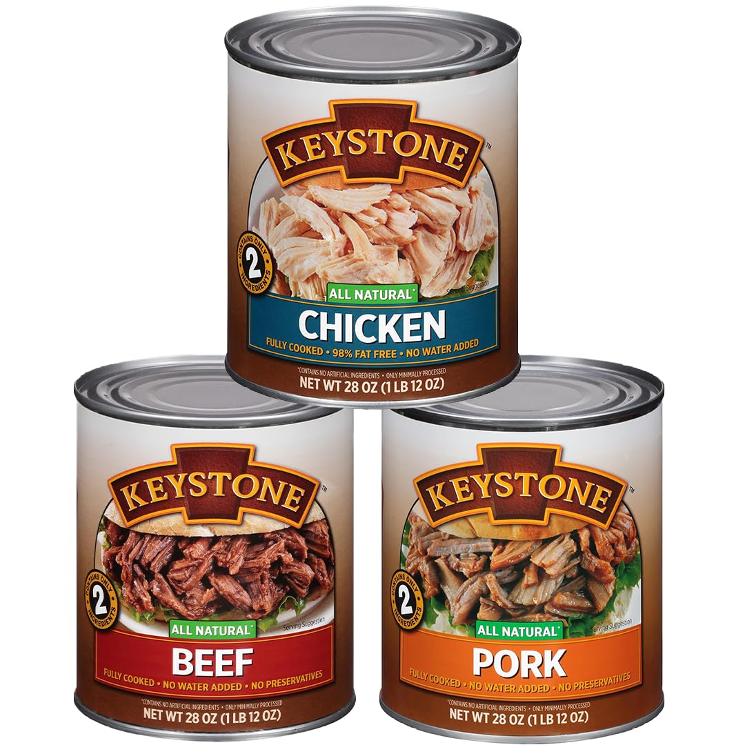 Amazon.com : KEYSTONE Meats All Natural Canned Beef, Chicken & Pork ...