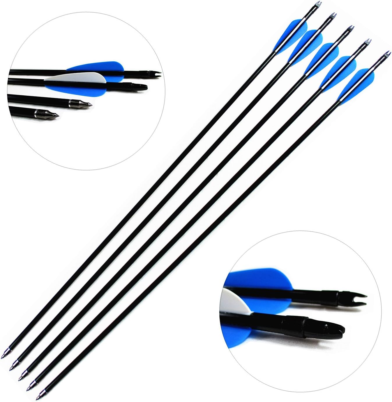 Amazon.com : Letszhu Hunting Archery Fiberglass Arrows Target Practice ...