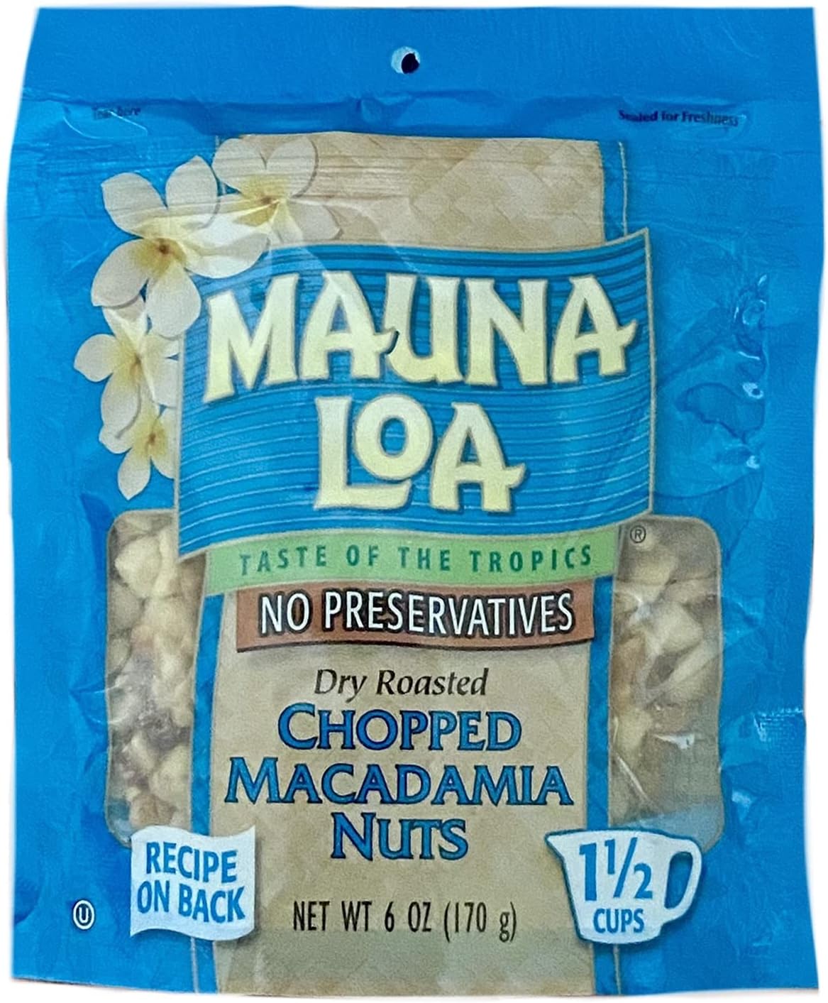 Amazon.com: Dry Roasted CHOPPED MACADAMIA NUTS - 6 ounce (170g ...