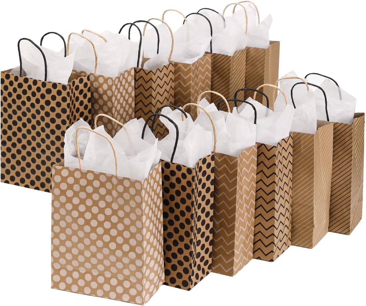 Amazon.com: Vammy 24 Pieces Gift Bags with 24 Tissues, Party Favor Bags ...