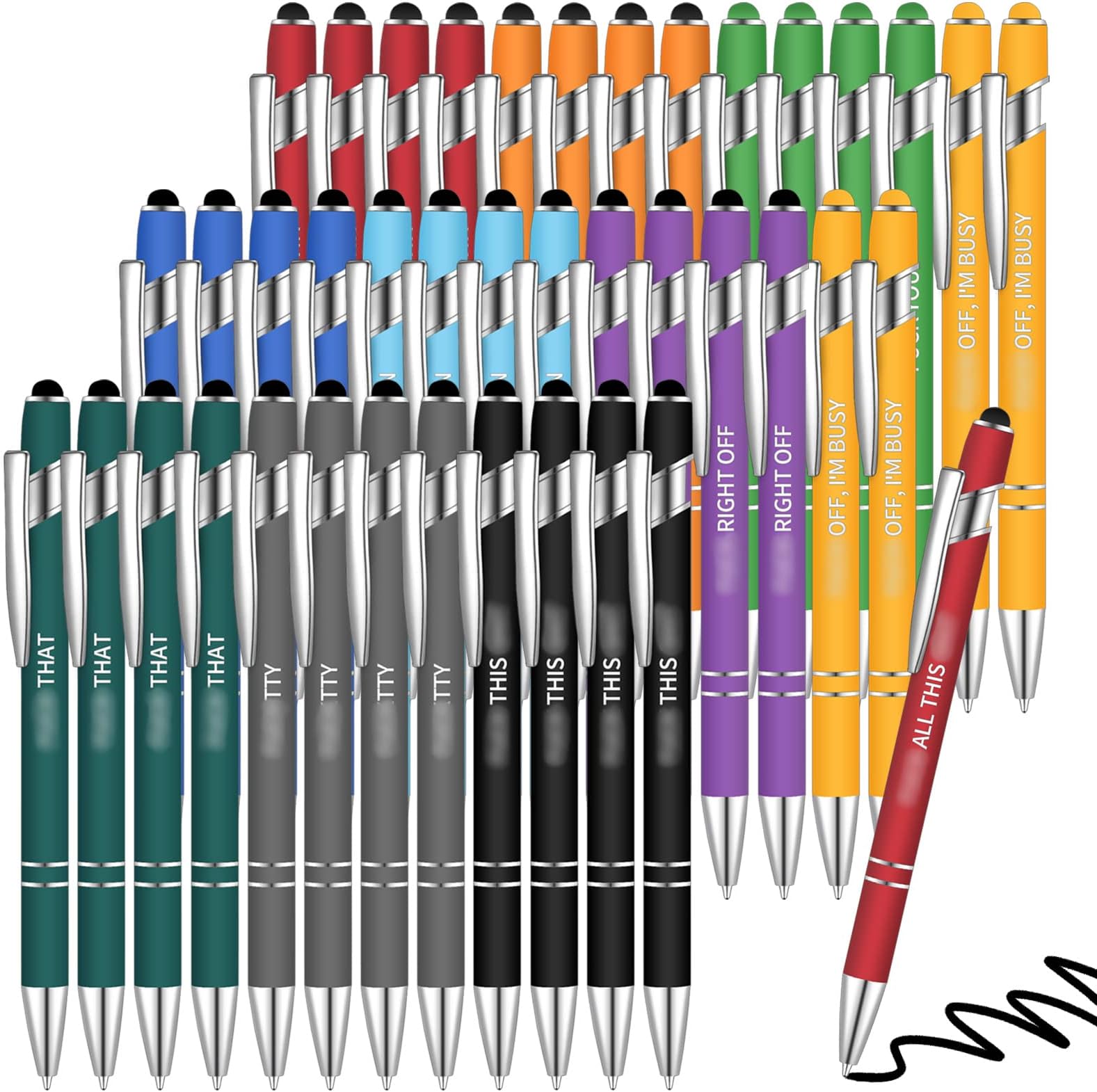 Amazon.com : KVIFIVK 7 PCS Bamboo Pens SUltimate Set of Engraved Pens ...