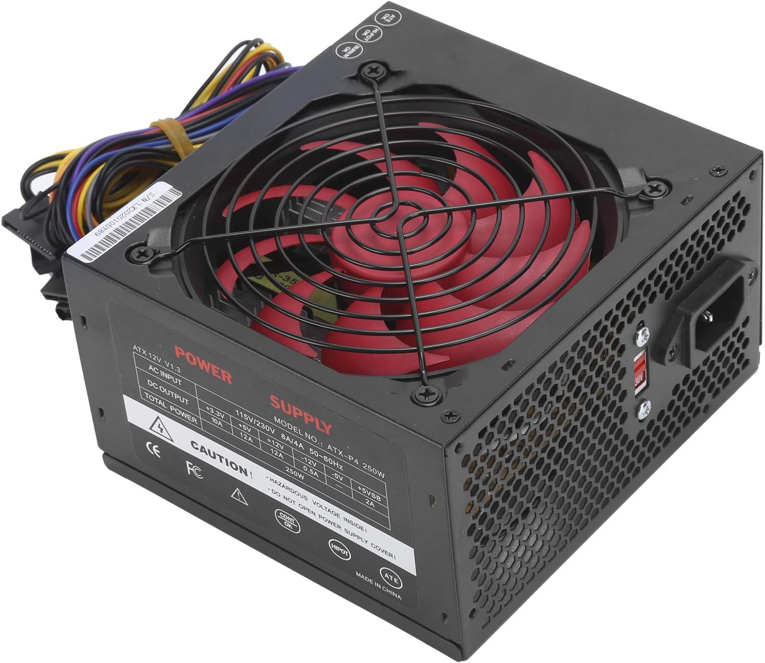 Amazon.com: 250W Computer Power Supply, ATX 20+4 Pin PC Power Supply ...