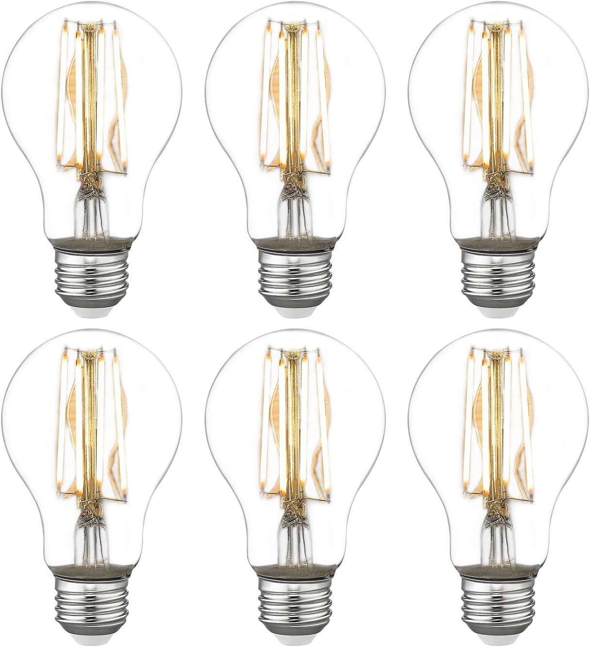 Zeyu Vintage A19 Edison LED Bulb 6W, 60W Equivalent, E26 Base LED ...