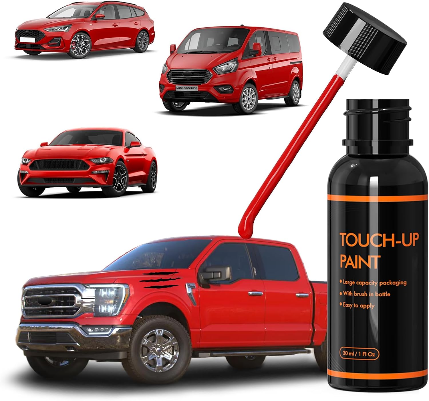 Amazon.com: XTryfun PQ Race Red Touch Up Paint for Ford, DIY Car Paint ...