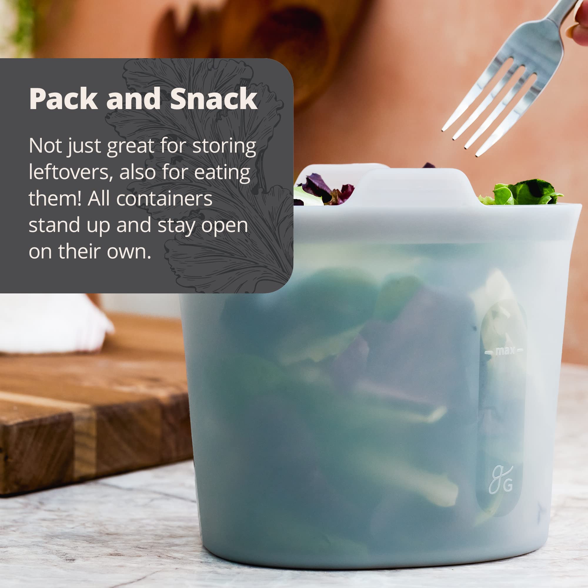 Snapklik.com : Greater Goods Reusable Silicone Containers For Food ...