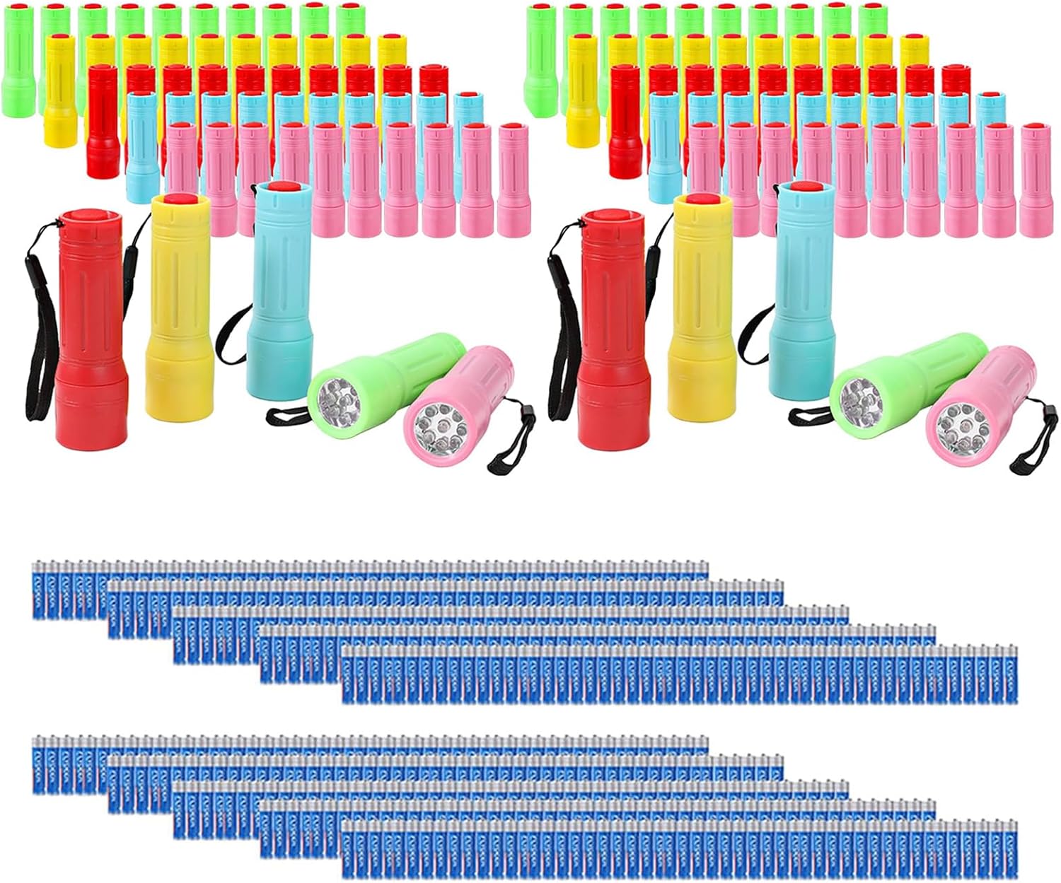 100 Pack Mini Flashlights Bulk, Small Multicolor Flashlights Bulk with ...