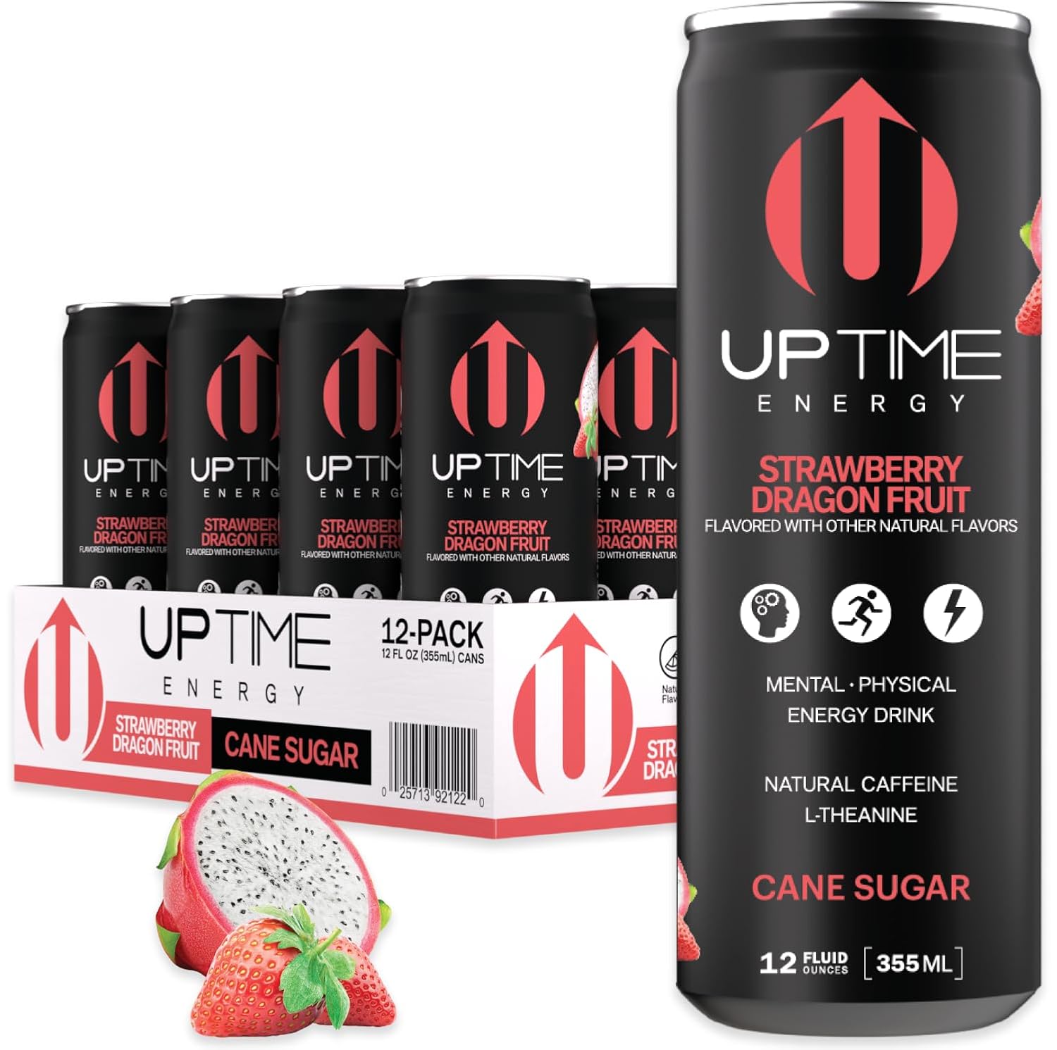 Amazon.com : UPTIME Energy Drink, Strawberry Dragon Fruit Cane Sugar ...