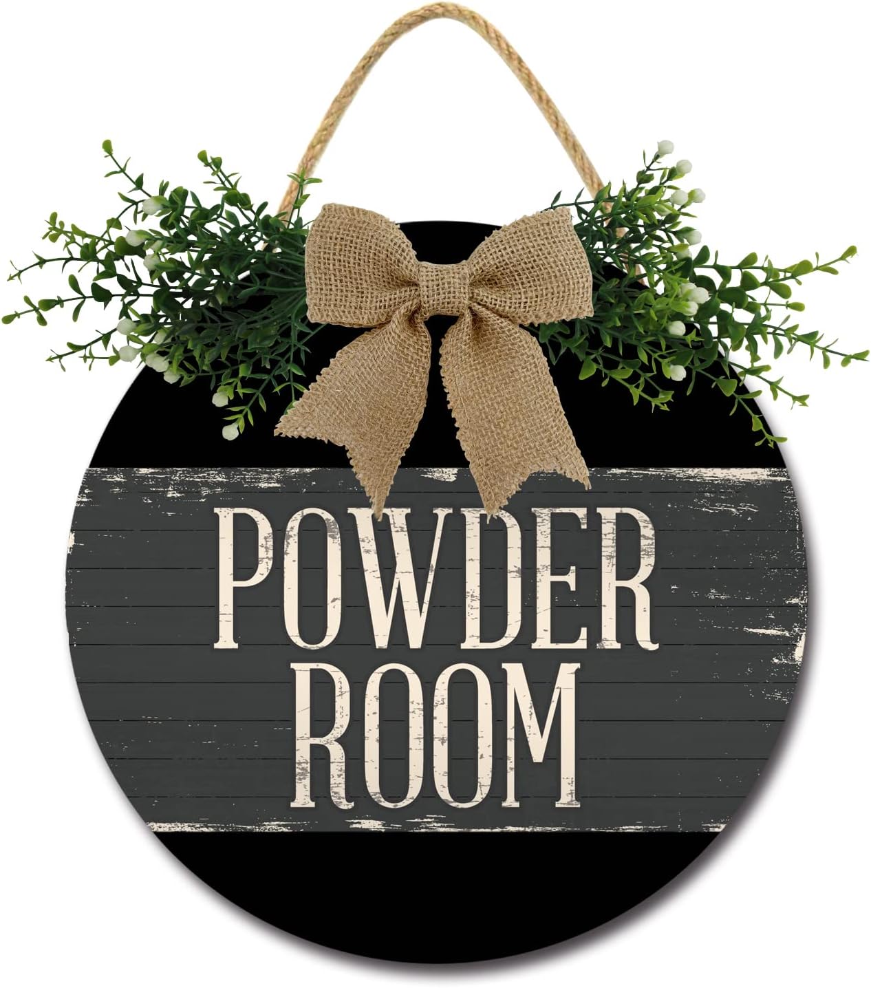 Amazon.com : Home Decor Signs Powder Room Rustic Wooden Wall Art Signs ...