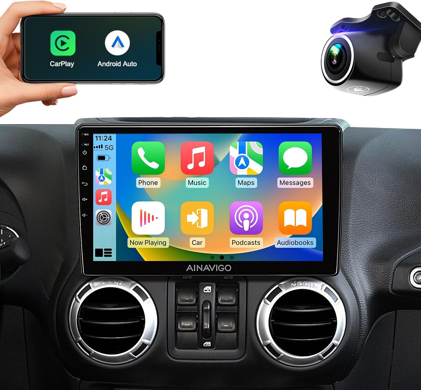 Amazon.com: 10.2 Inch Car Radio Stereo Upgrade Replacement for Jeep ...