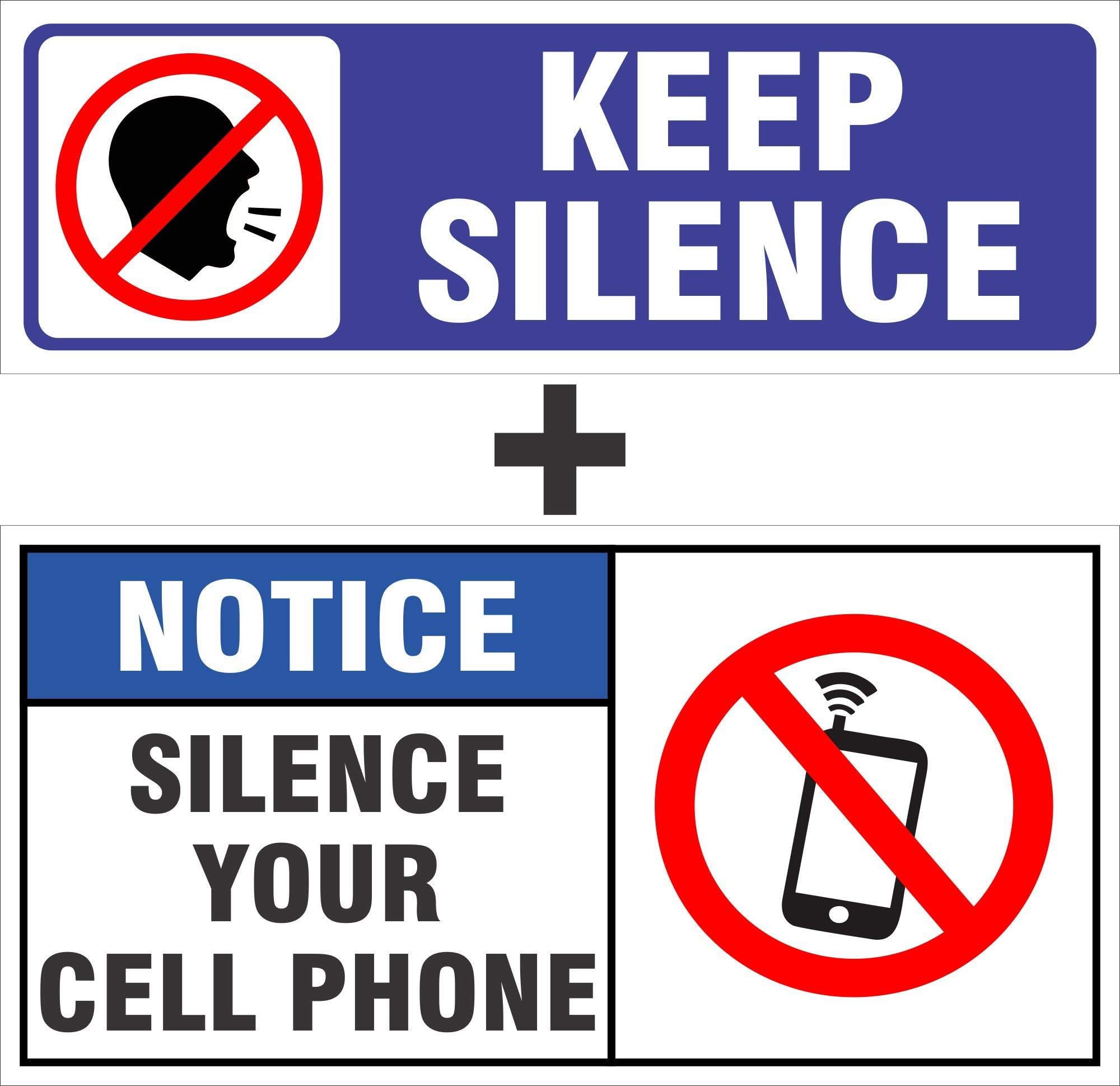 Amazing Sign Sign Board Keep Silence & Silence Your Cell Phone Combo ...