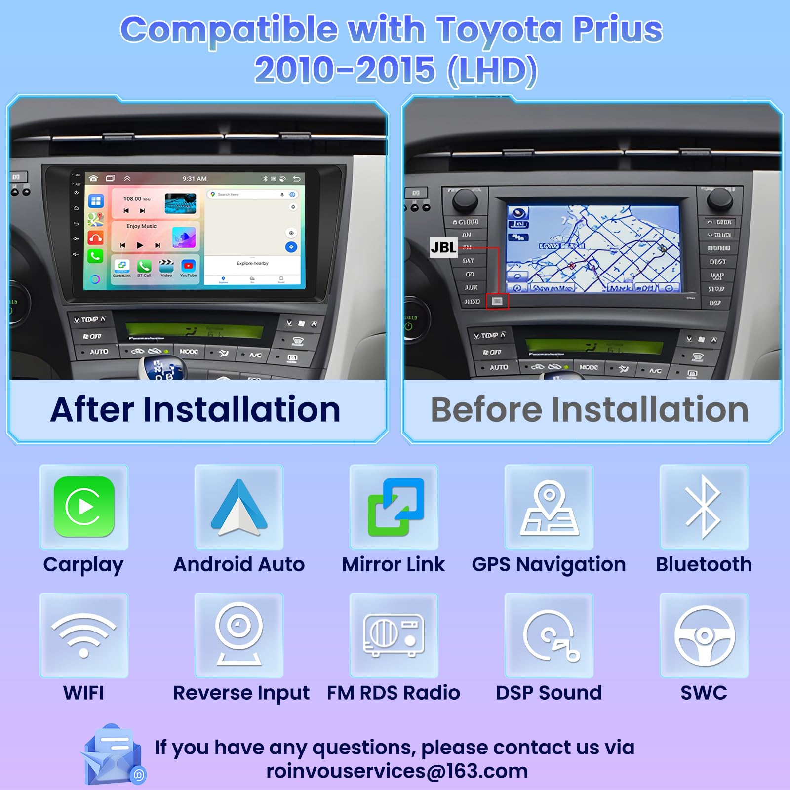 Snapklik.com : Roinvou 8 Cores 4+64G Android Radio Upgrade For Toyota ...