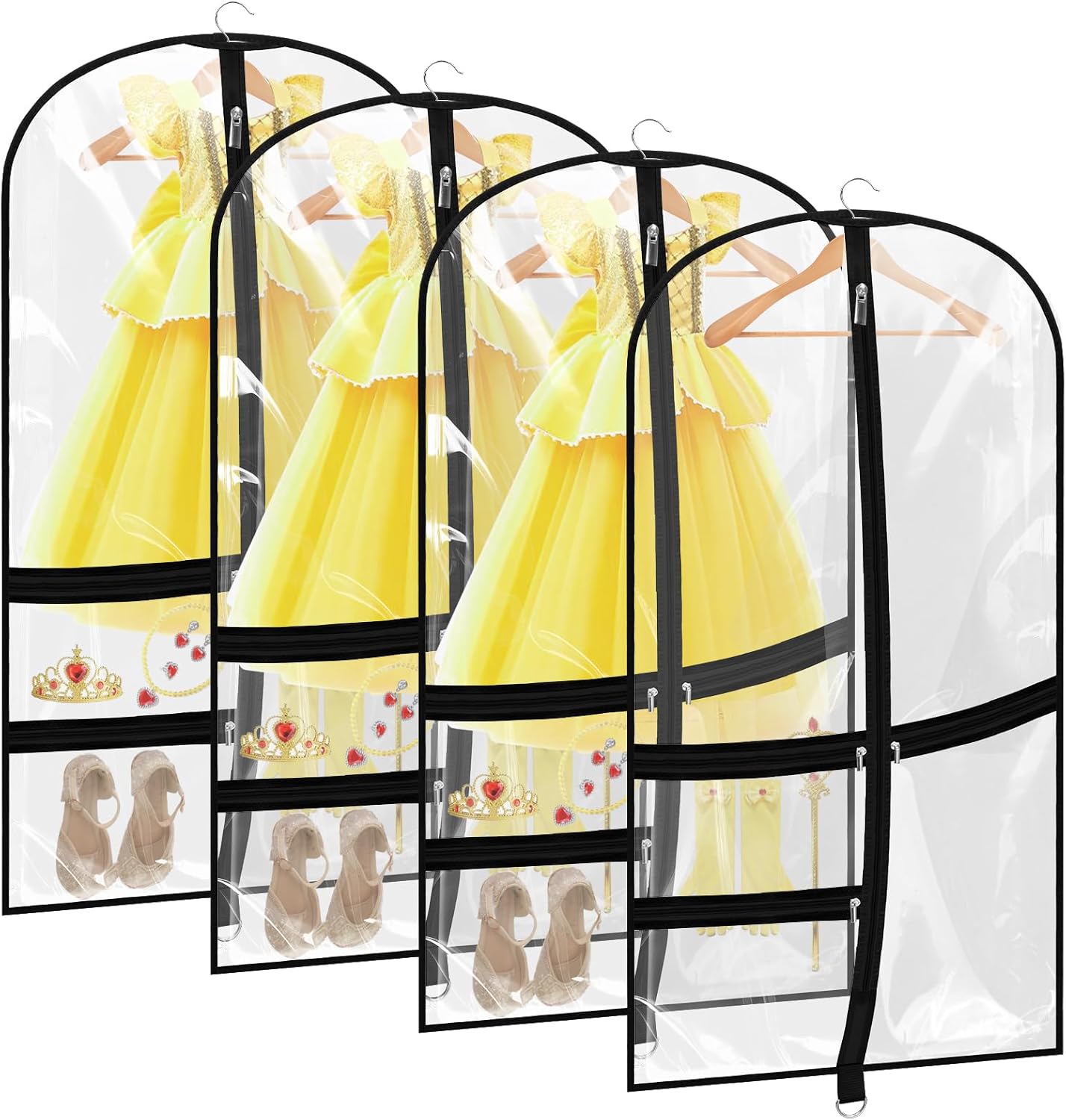 Amazon.com: Dntorx 4 Pack Dance Garment Bags, 40" Clear Dance Costume ...
