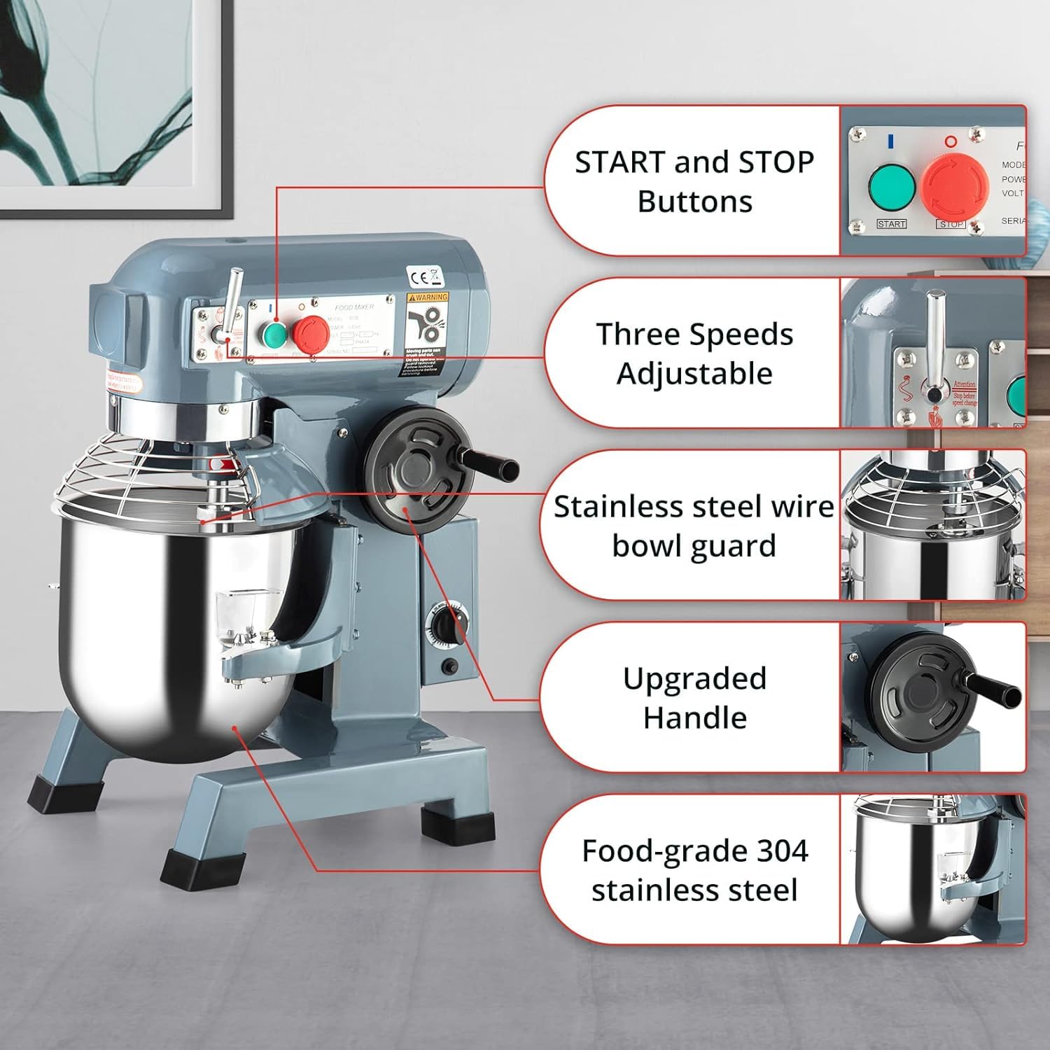 Snapklik.com : Commercial Food Mixer, 15Qt Commercial Dough Mixer, 600W ...