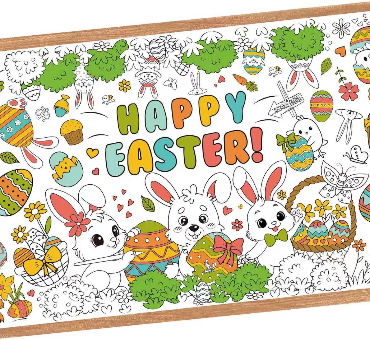 Amazon.com: Giant Easter Coloring Poster - Large Happy Easter Coloring ...