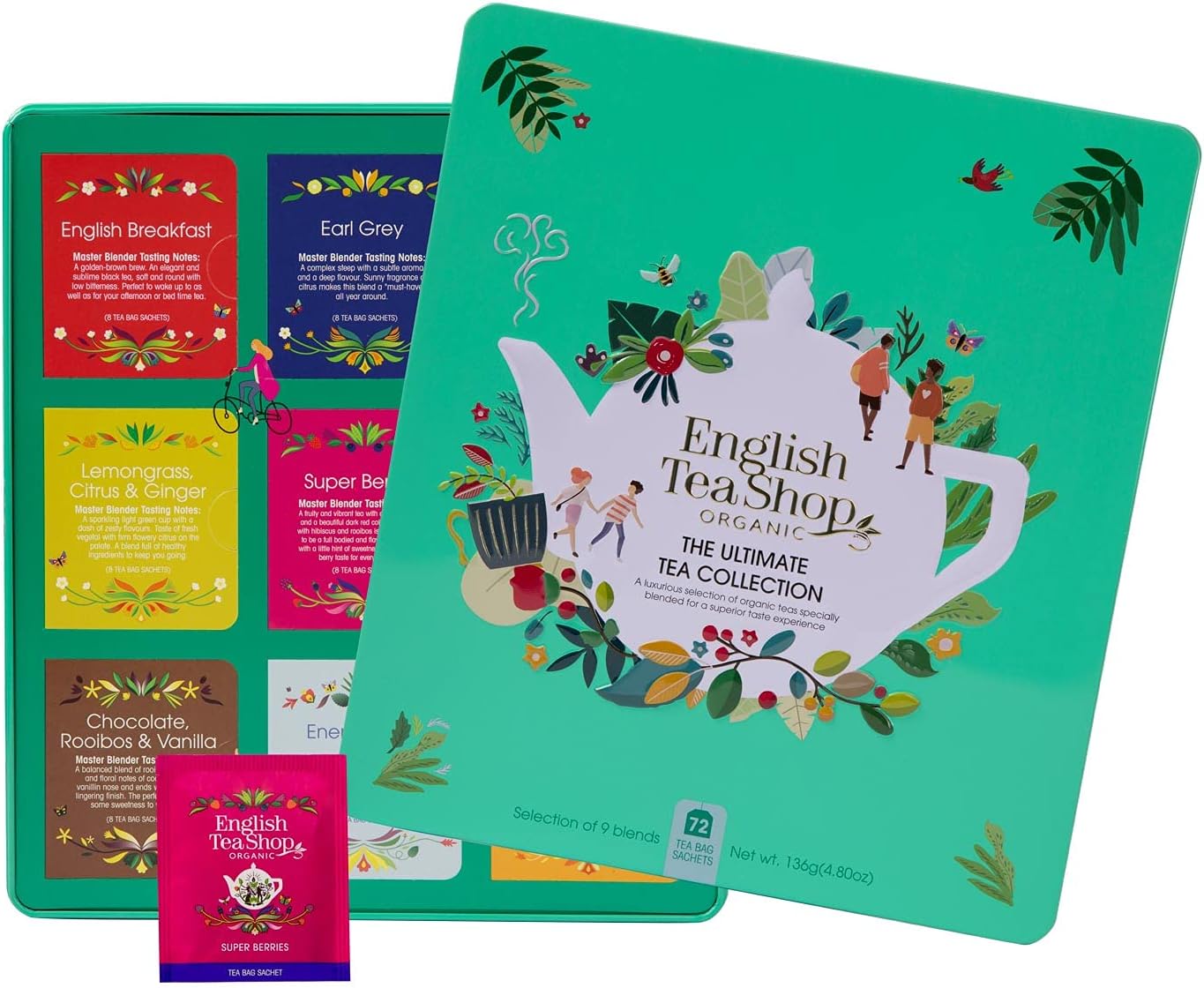 Amazon.com : English Tea Shop Super Berries Organic, 20 Sachet Tea Bags ...